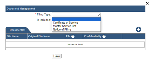 PACFile Filing Documents tab - Commonwealth Court Filing