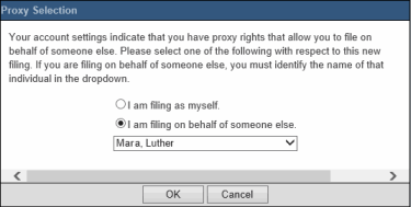 PACFile Proxy Selection screen